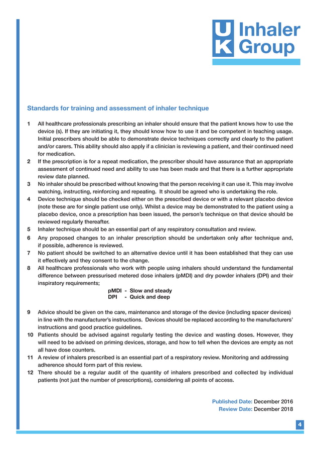 Inhaler Standards MASTER 6TH12 | PDF