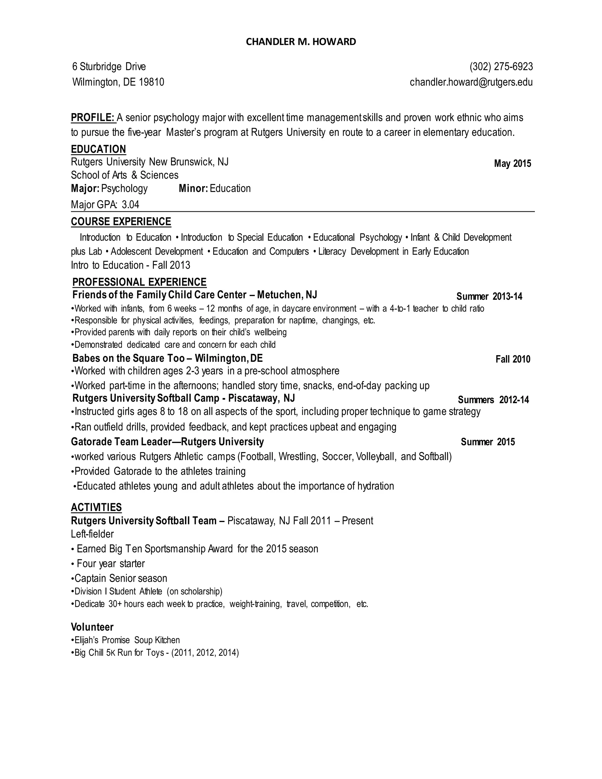 Resume 1 | PDF