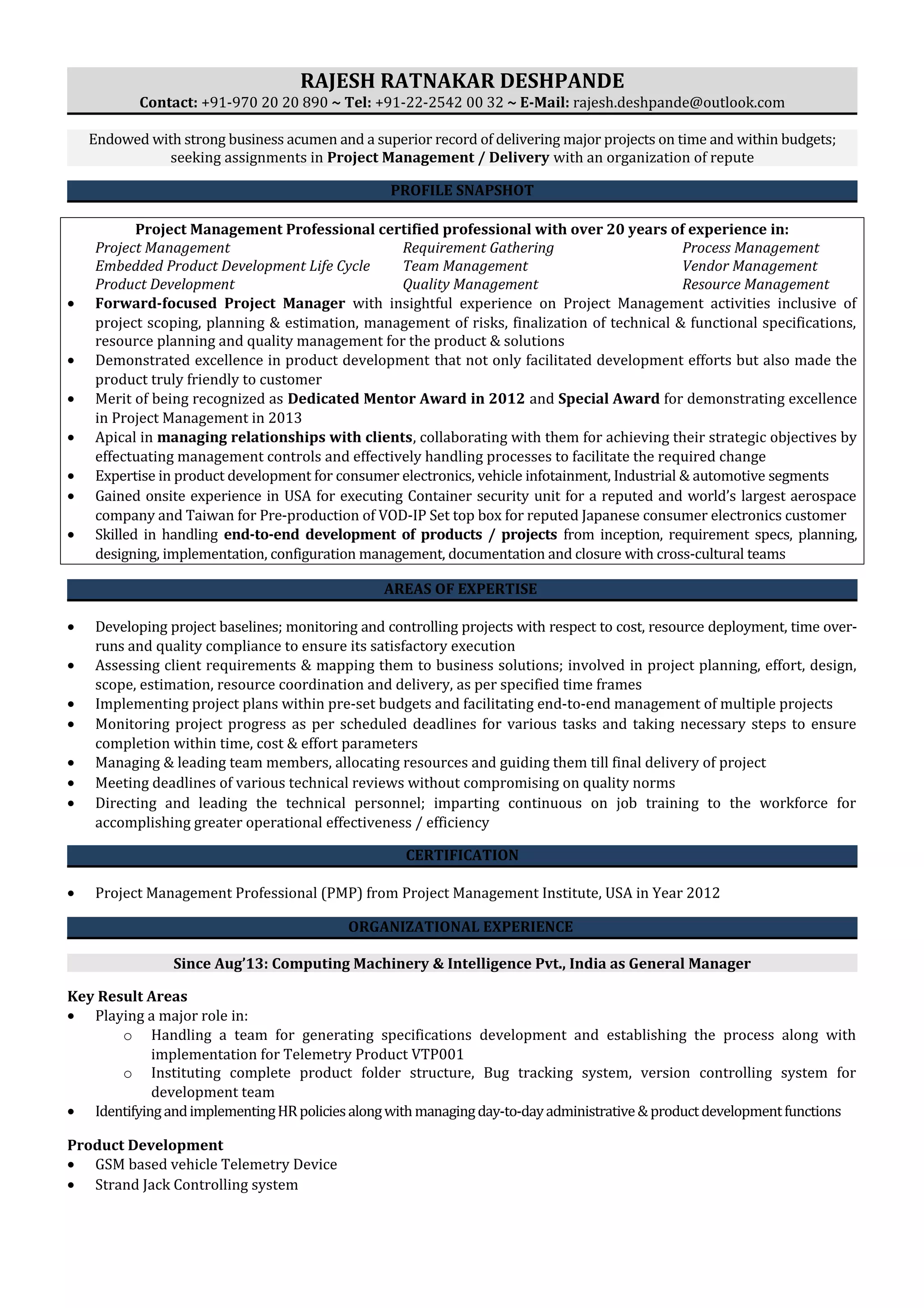 Rajesh Deshpande 25082015 | DOC