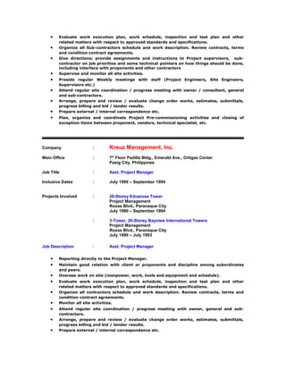 CV OF MVV | DOC | Construction Industry | Industries