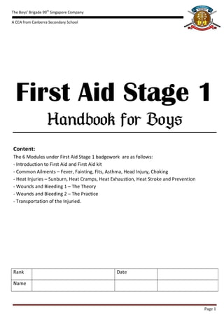 Stage 1 Notes | PDF | First Aid | Injuries