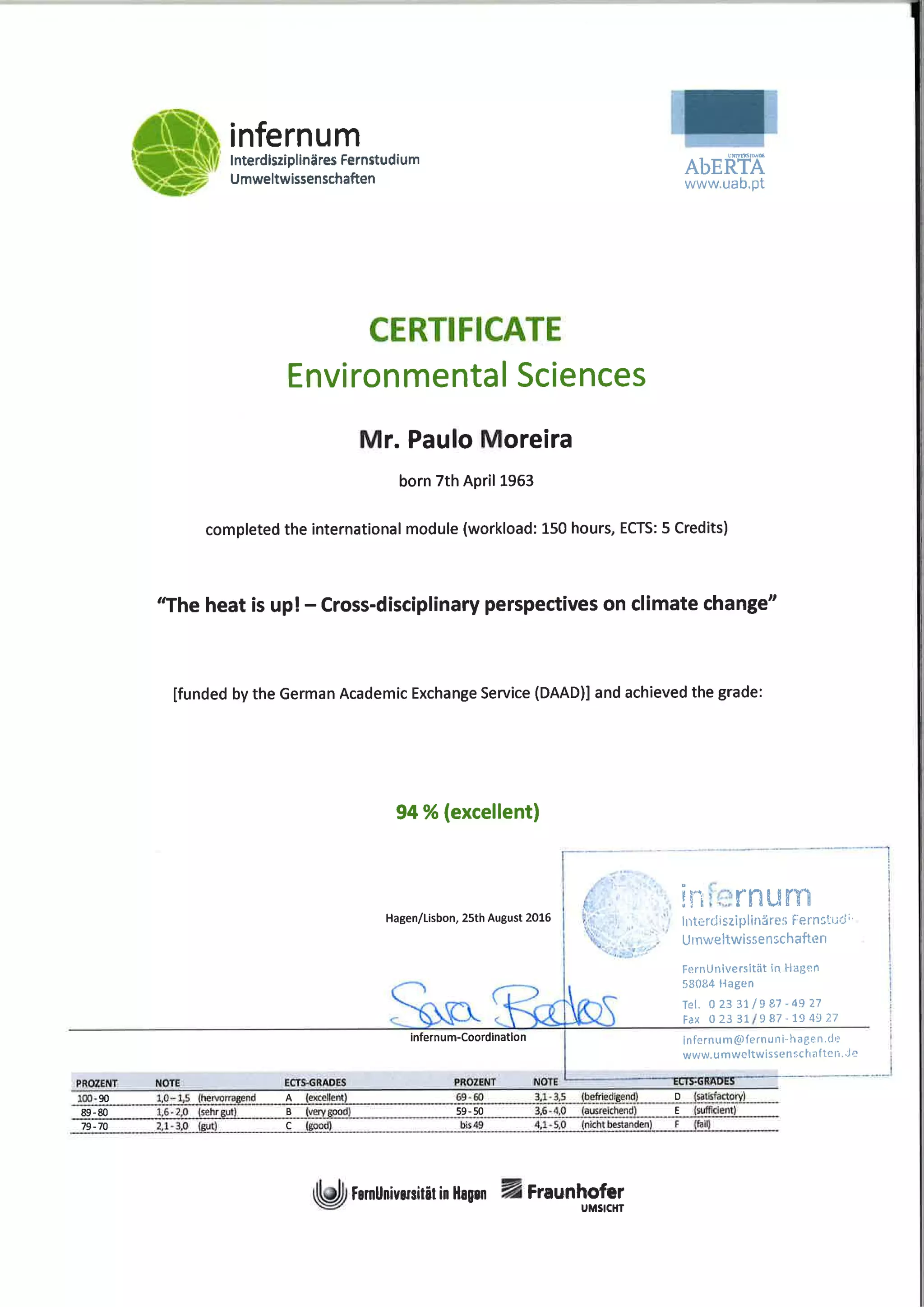 DAAD Certificate | PDF