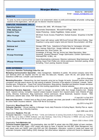 Niranjan Mishra Resume | DOCX