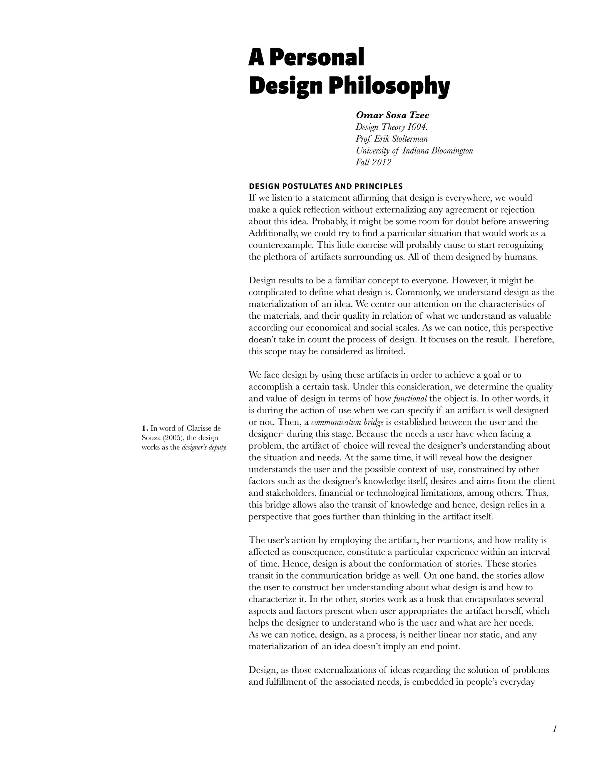 A Personal Design Philosophy | PDF