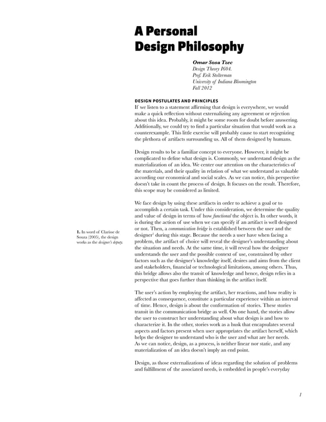 A Personal Design Philosophy | PDF