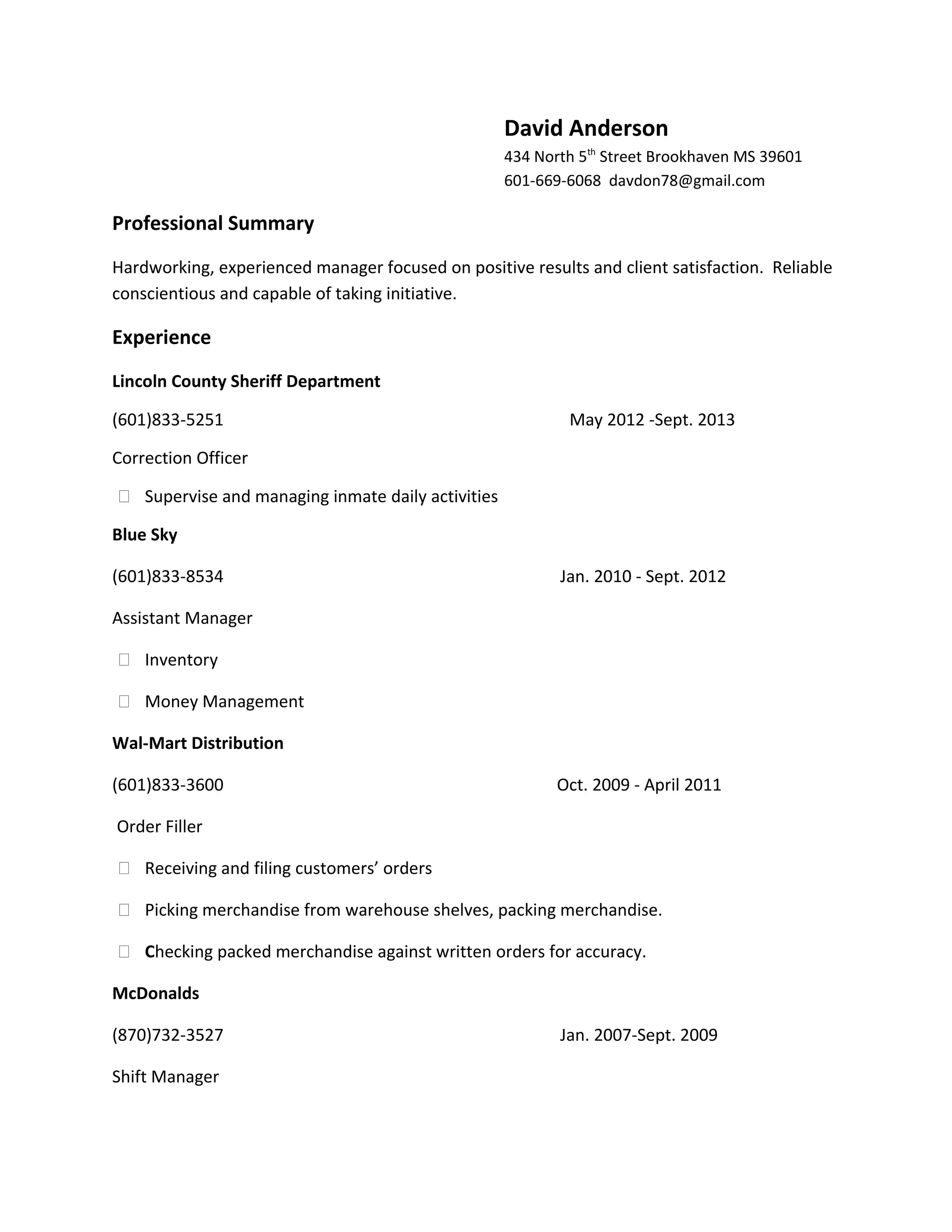 new david resume | PDF