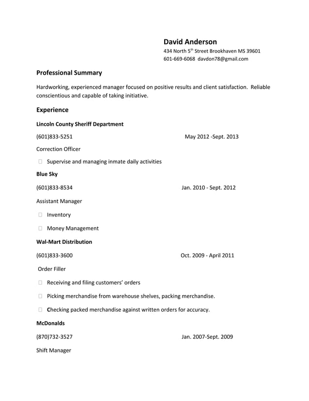 new david resume | PDF
