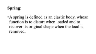 spring, types, working and advantages and disadvantages. | PPTX