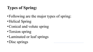 spring, types, working and advantages and disadvantages. | PPTX