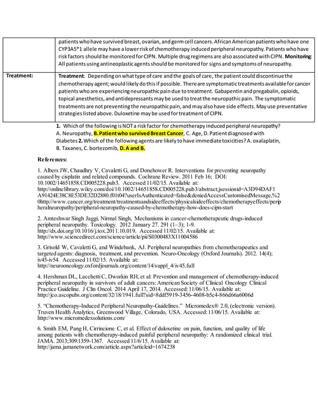 Chemotherapy Induced Peripheral Neuropathy Handout | DOCX
