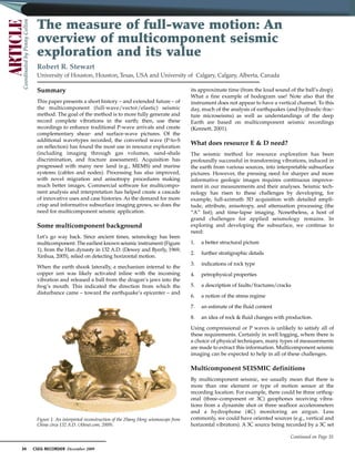 Multicomponent Seismic - A Measure_of_Full-wave_Motion | PDF
