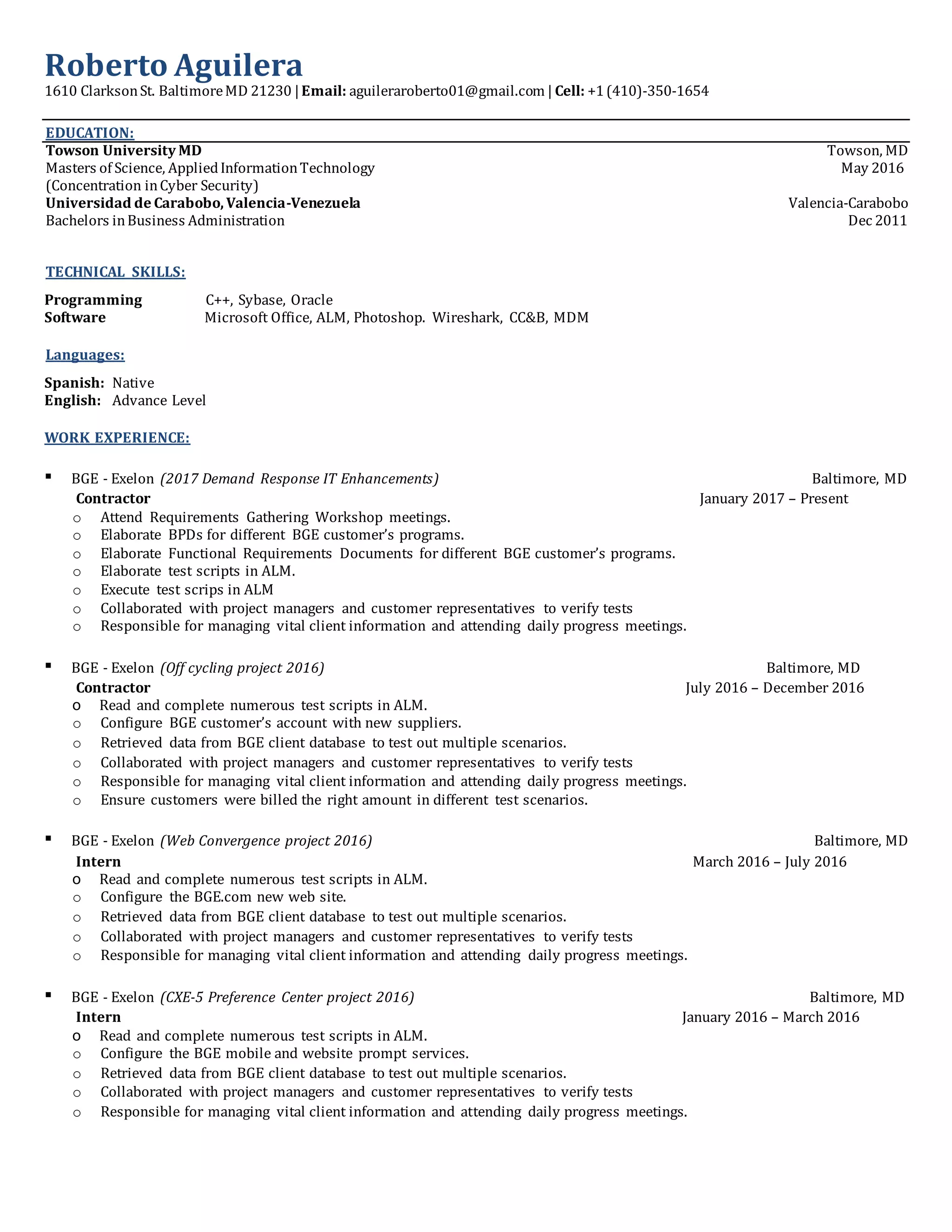 New Roberto' Resume | PDF