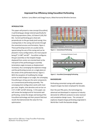 Improved Frac Efficiency Using FocusShot Perforating_HFJ_v8 | PDF