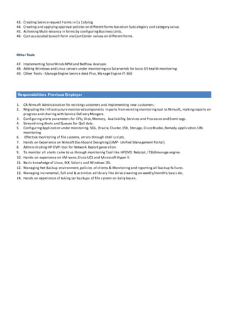 Resume_Monitoring_ServiceManagement | DOCX | Operating Systems ...