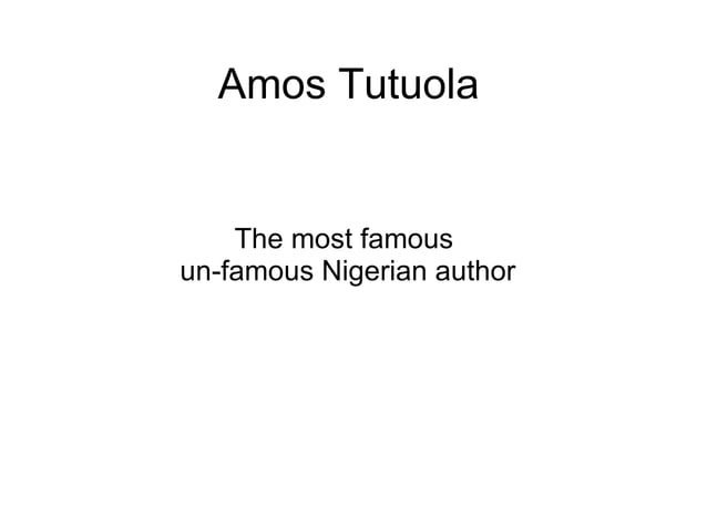 Fa2011 tutuola presentation | PPT
