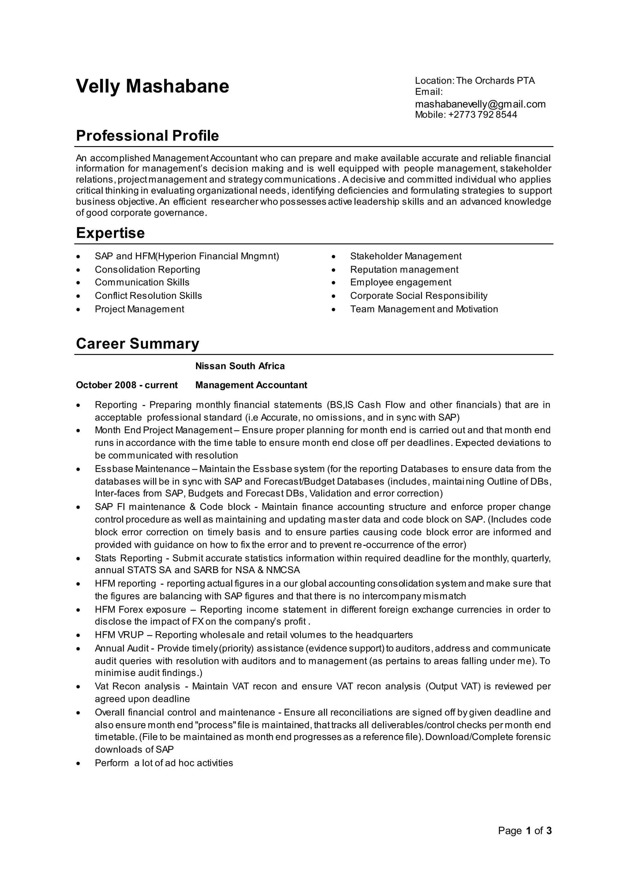 V T Mashabane comprehensive CV | DOCX