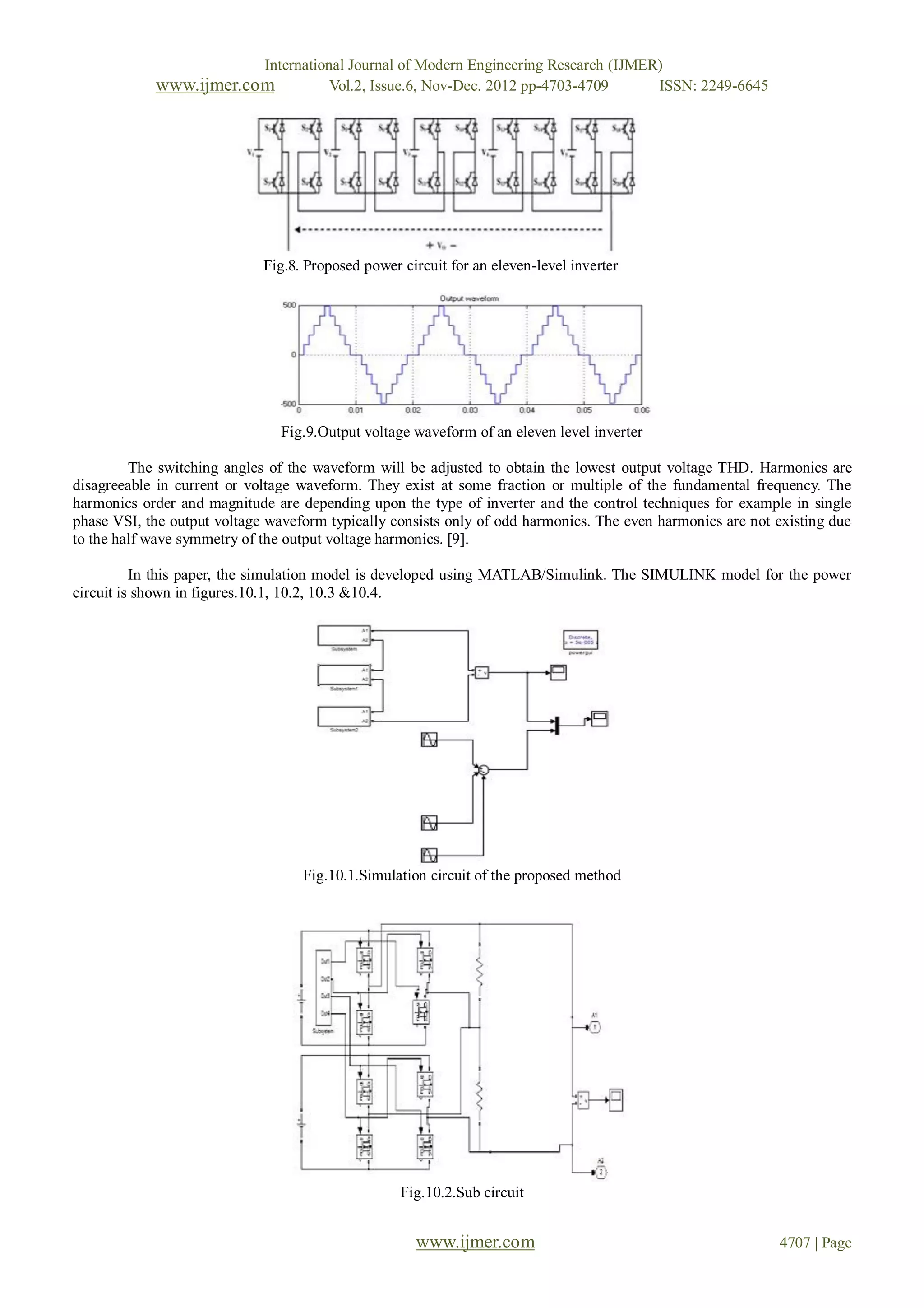 A Single Phase Eleven Level Cascaded H-Bridge Multilevel Inverter for Photovoltaic Systems Using ...