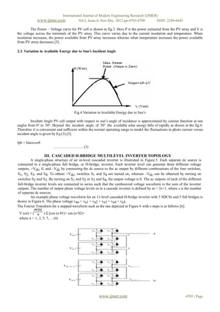 A Single Phase Eleven Level Cascaded H-Bridge Multilevel Inverter for Photovoltaic Systems Using ...