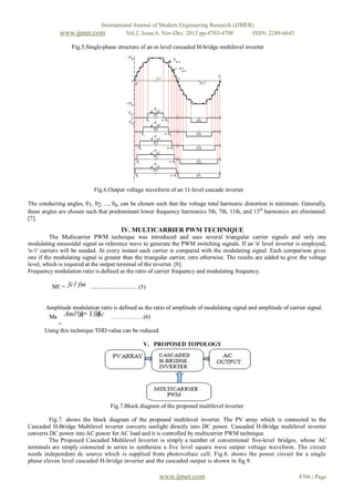 A Single Phase Eleven Level Cascaded H-Bridge Multilevel Inverter for Photovoltaic Systems Using ...