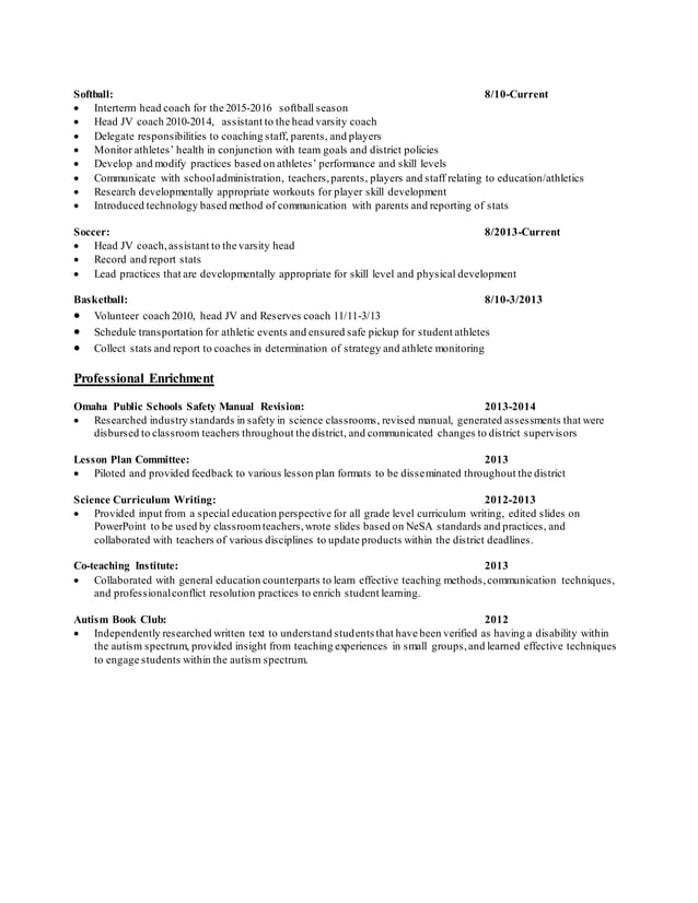 Updated Resume - Supplement LinkedIn | DOCX | Special Education | Education