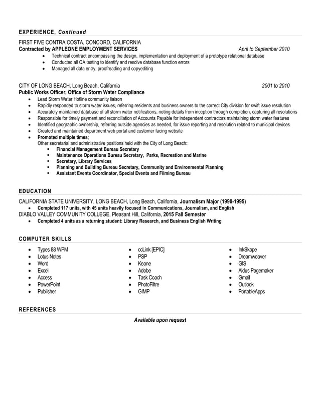 June 2016 Resume Rob Earl | PDF