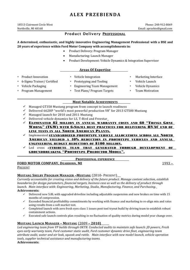 Alex Przebienda Resume | DOC