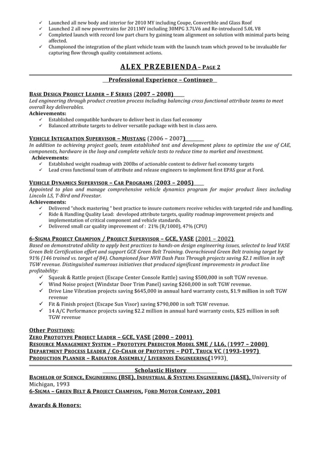 Alex Przebienda Resume | DOC