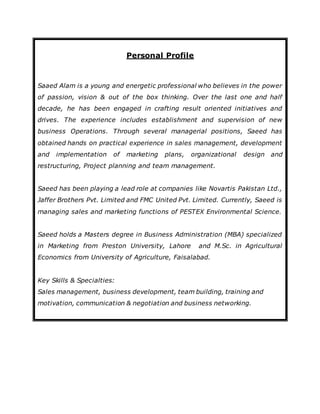 Personal Profile | DOCX