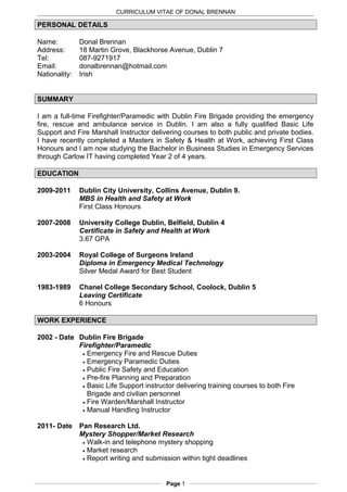 Curriculum Vitae May 2015 | DOC