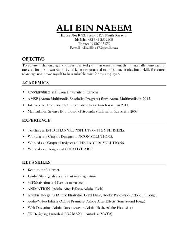 Ali Resume | PDF