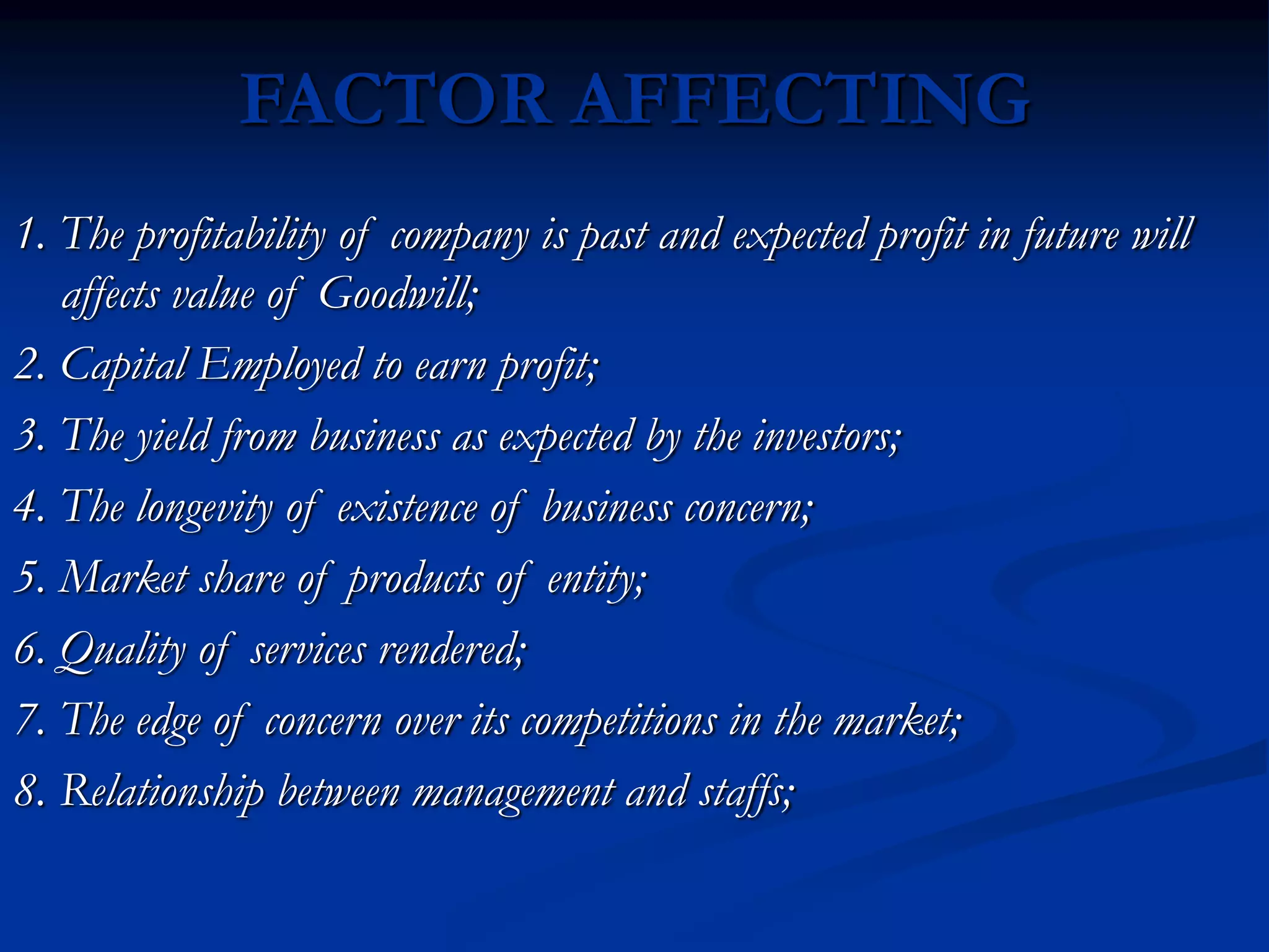 Valuation of good will | PPT