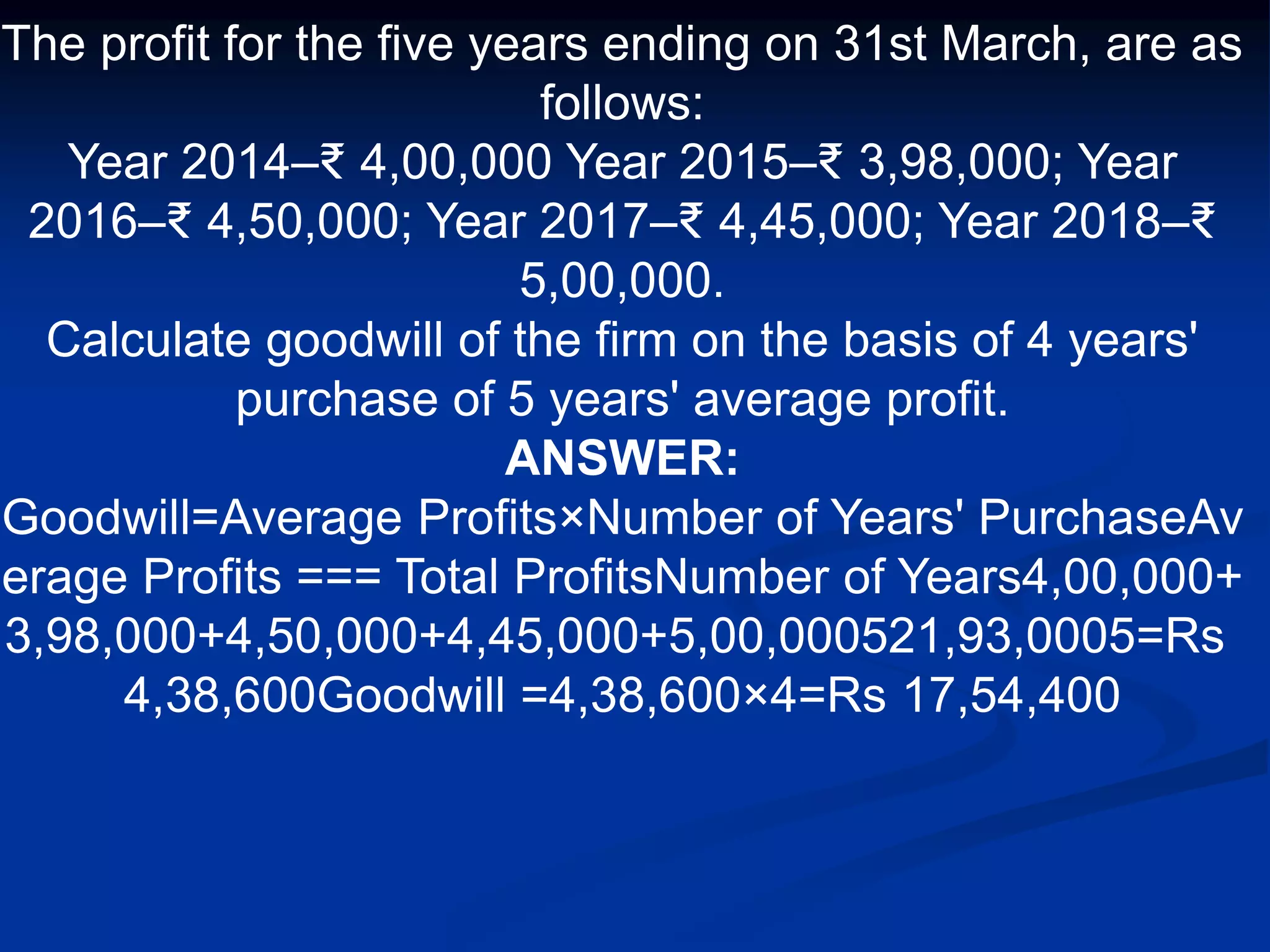 Valuation of good will | PPT