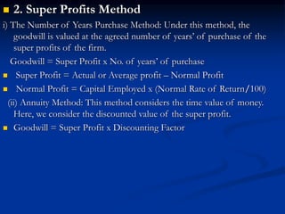 Valuation of good will | PPT