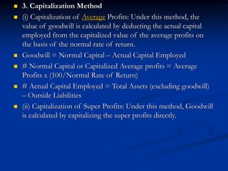Valuation of good will | PPT