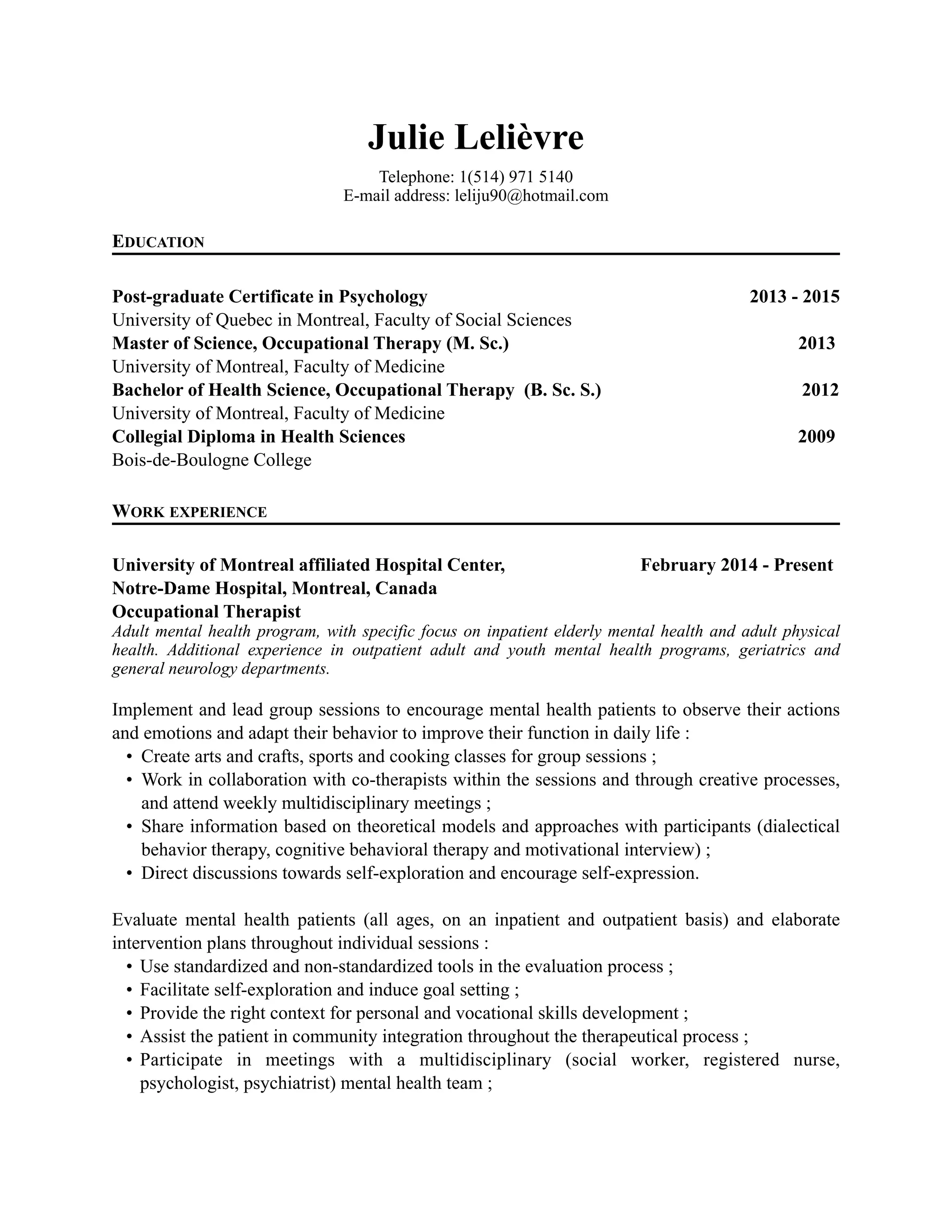 Julie_Lelievre_resume | PDF