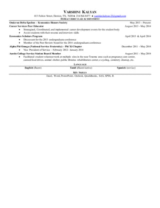 Varshini Kalyan Resume | PDF