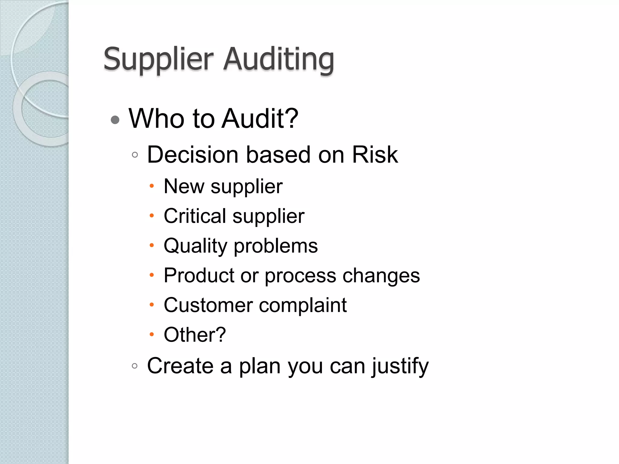 Supplier Auditing | PPTX