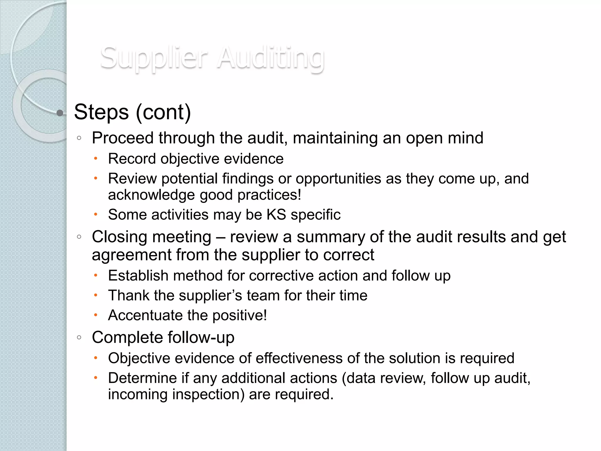 Supplier Auditing | PPTX