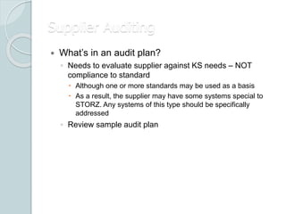 Supplier Auditing | PPTX