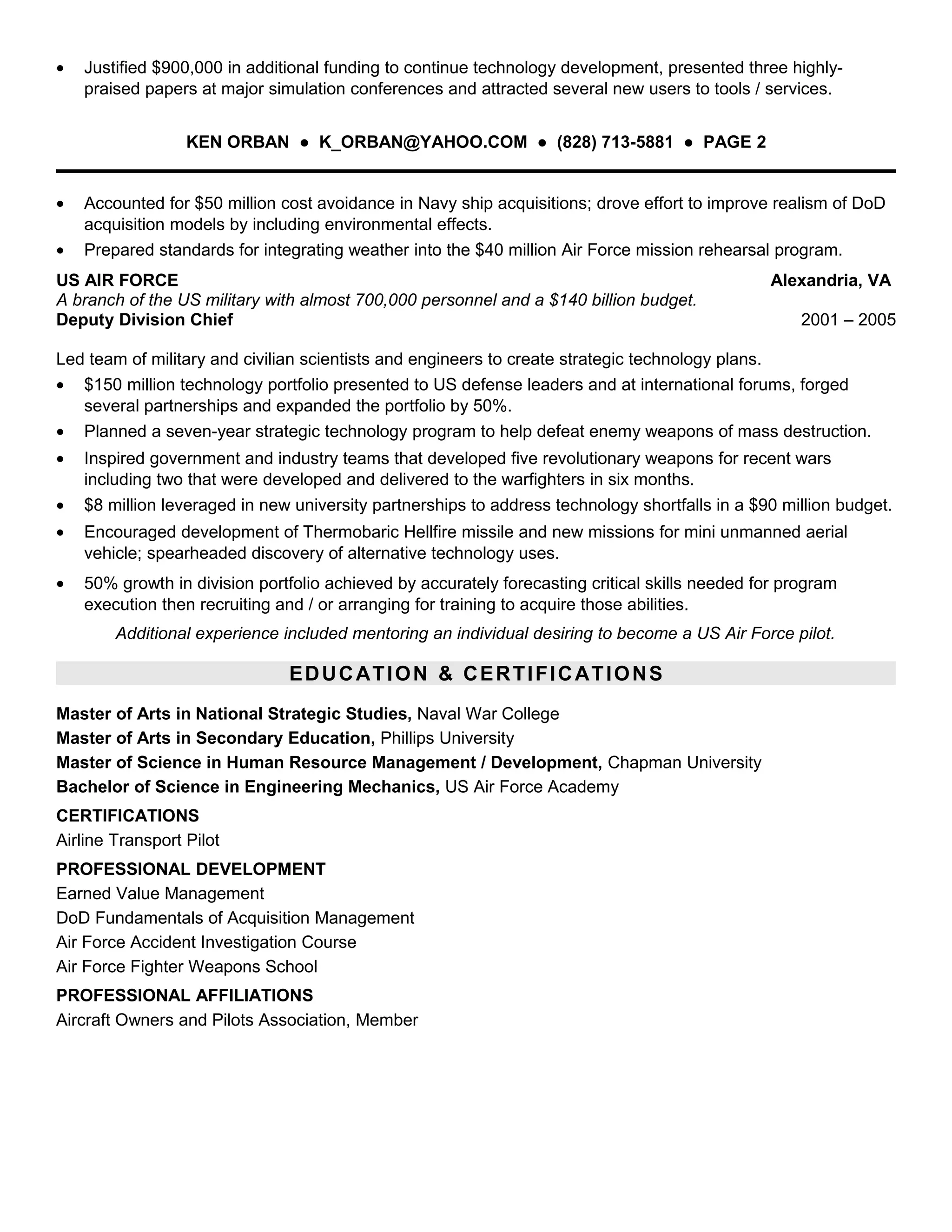 Ken Orban Resume | DOC