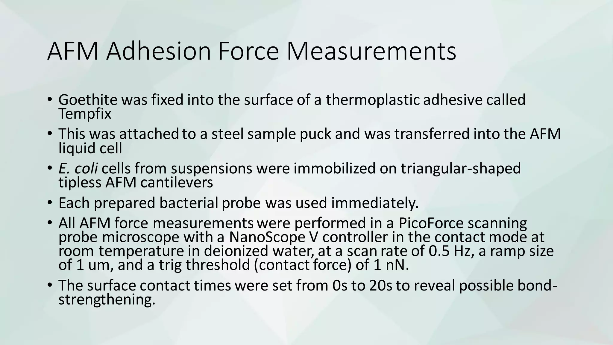 Atomic force microscopy measurements of bacterial adhesion and biofilm ...