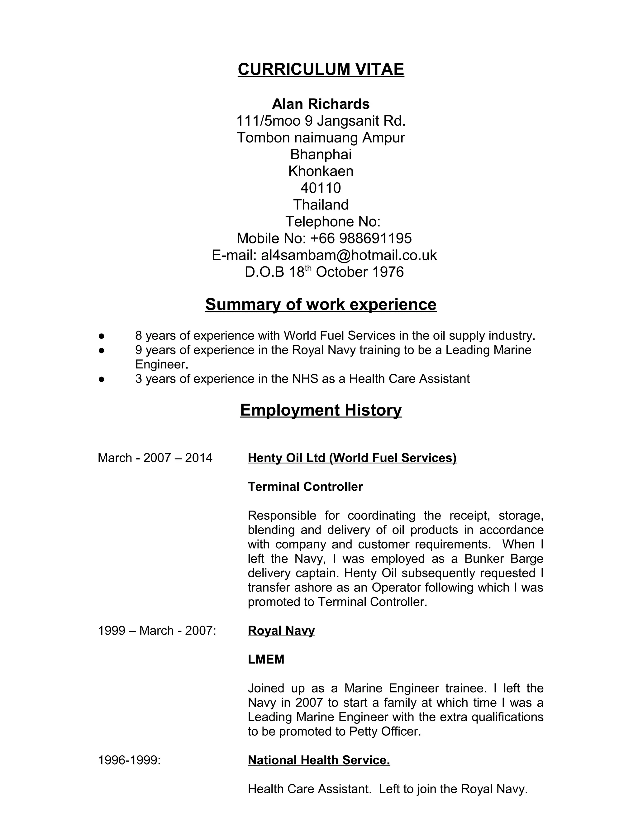 Alan_Richards_CV_2012 | DOC