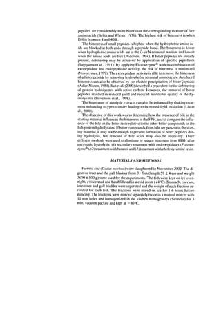Bitterness in Fish Protein Hydrolysates and Methods for Removal | PDF ...