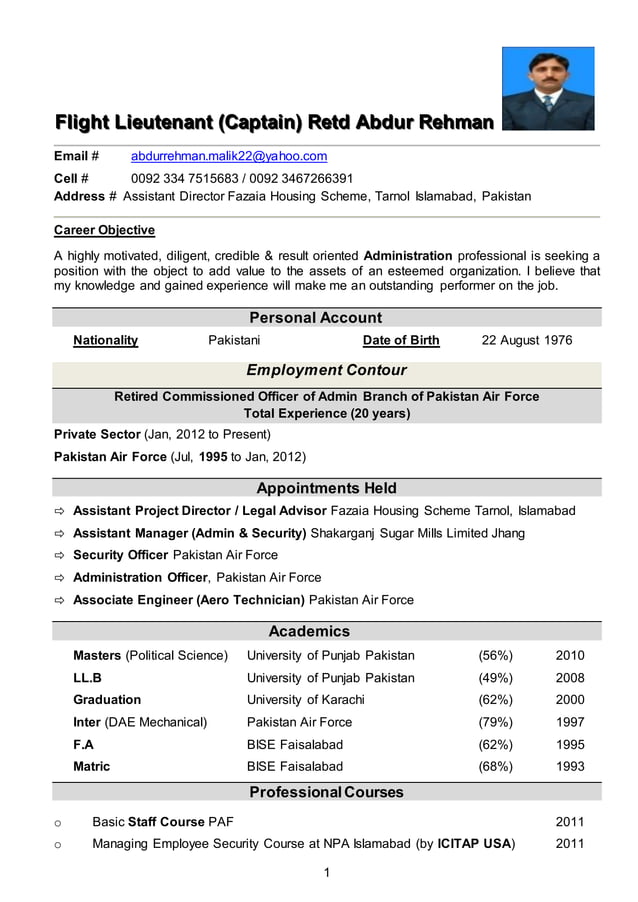 Abdur Rehman Cv Admin And Security Pdf 