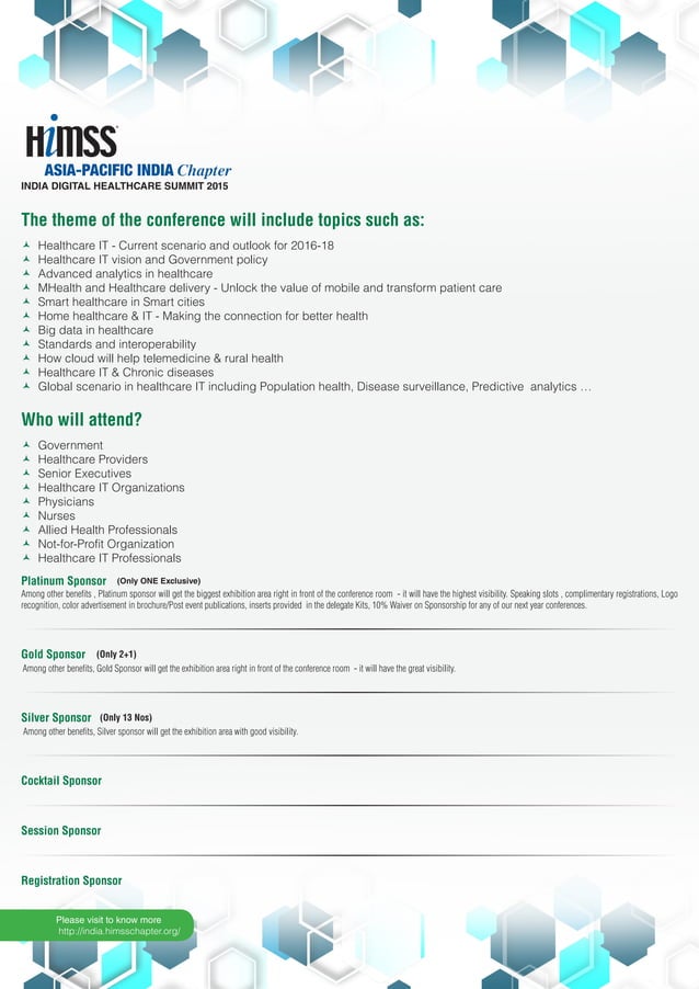 HIMSS Asia-Pacific India Chapter__PreConf-Brochure 2 | PDF | Health Insurance | Insurance