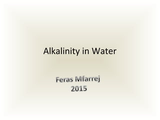 Alkalinity in Water | PPT