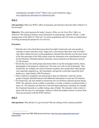 WWI Unit Plan (LinkedIn) | PDF