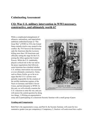 WWI Unit Plan (LinkedIn) | PDF