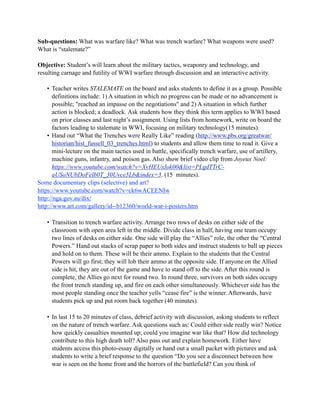 WWI Unit Plan (LinkedIn) | PDF