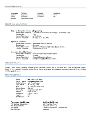Firoz Noon Update CV | PDF